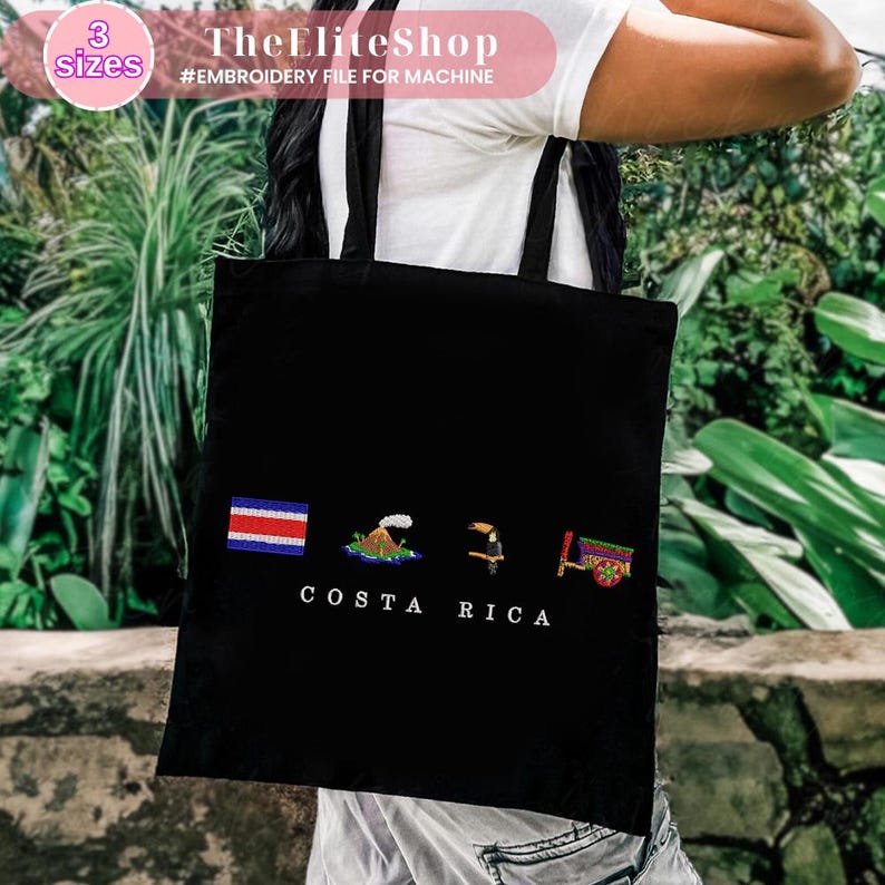 COSTA RICA Embroidery Design for Machine, Costa Rica Flag, Arenal ...
