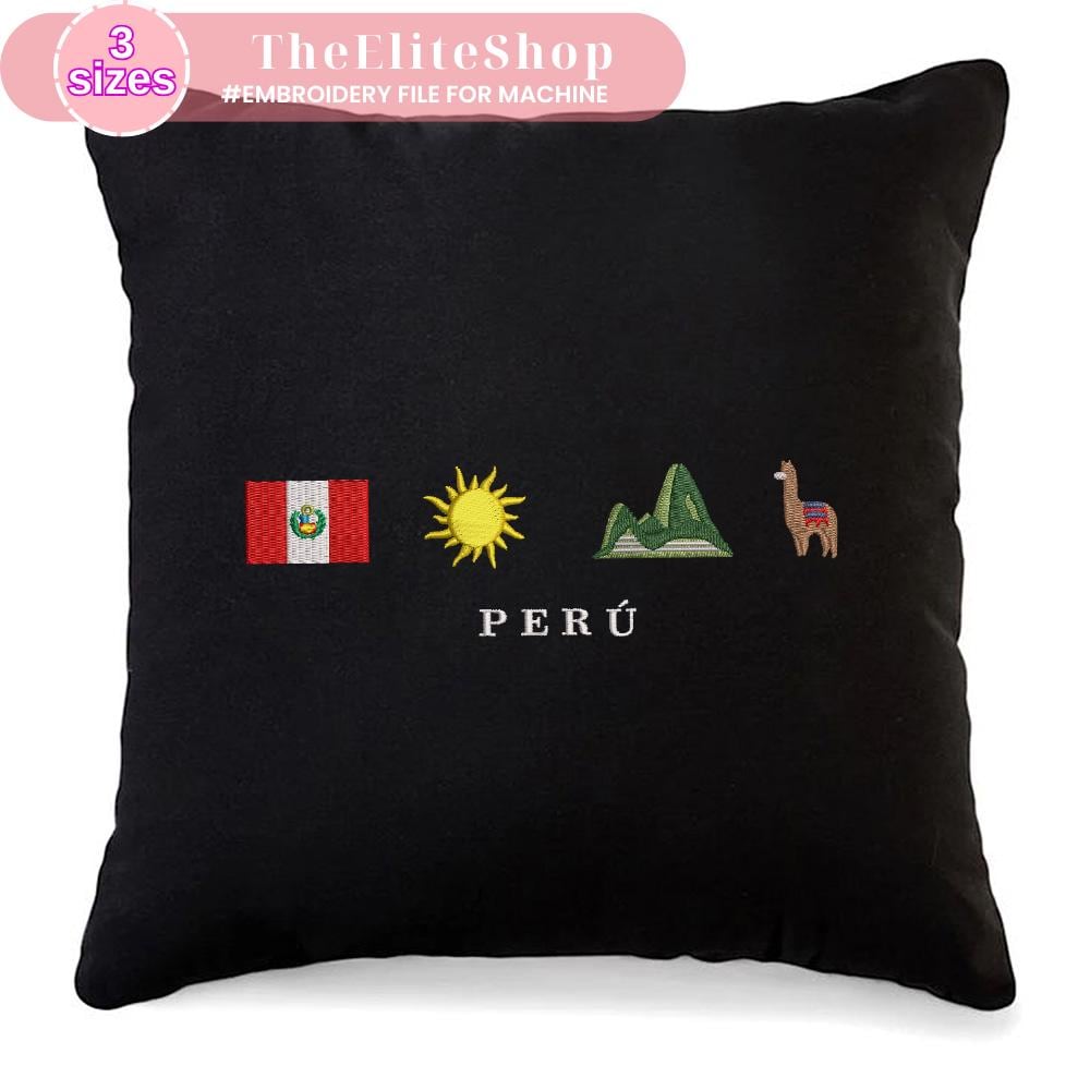 Perú Embroidery Design for Machine, Bandera Del Perú, Inti, Machu ...