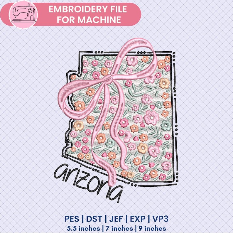50 US States Bundle, 50 American States Embroidery Designs, 50 American ...