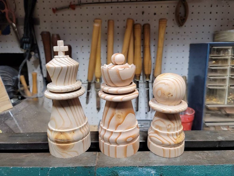 Custom Hand Made Chess Pieces - OVERSIZE AVAILABLE - Etsy