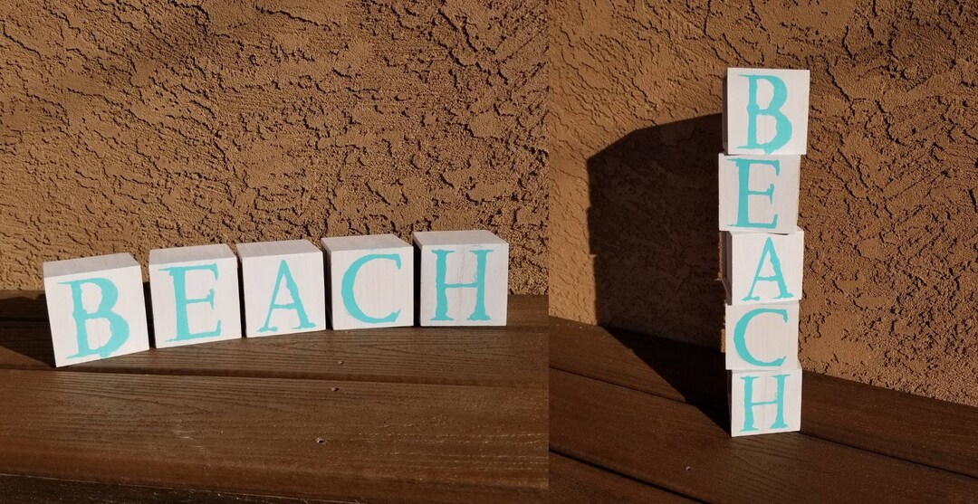 BEACH Letter Blocks Mini Crates - Hand Painted! - Etsy