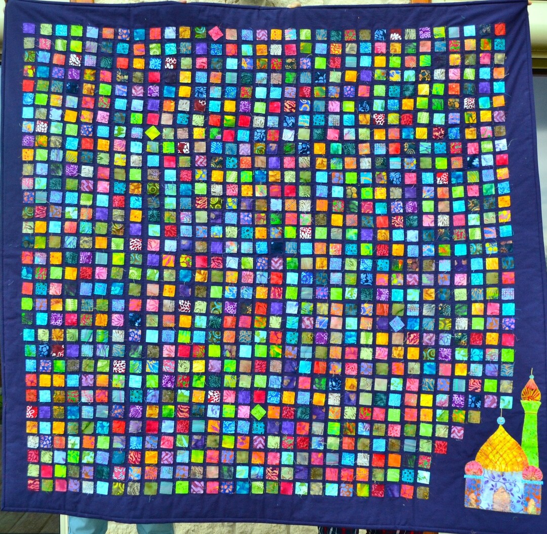 Patchwork moderne - tableau textile - patchwork mural - Etsy France