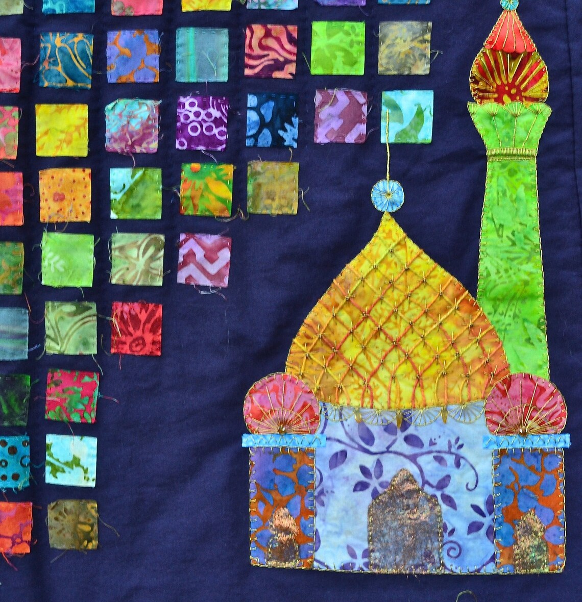 Patchwork moderne - tableau textile - patchwork mural - Etsy France