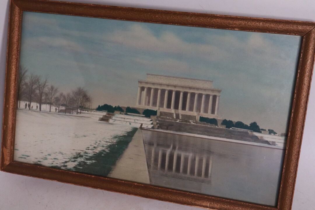 Vintage Lincoln Memorial Photo Hand Colored Hand Tinted Washington DC ...