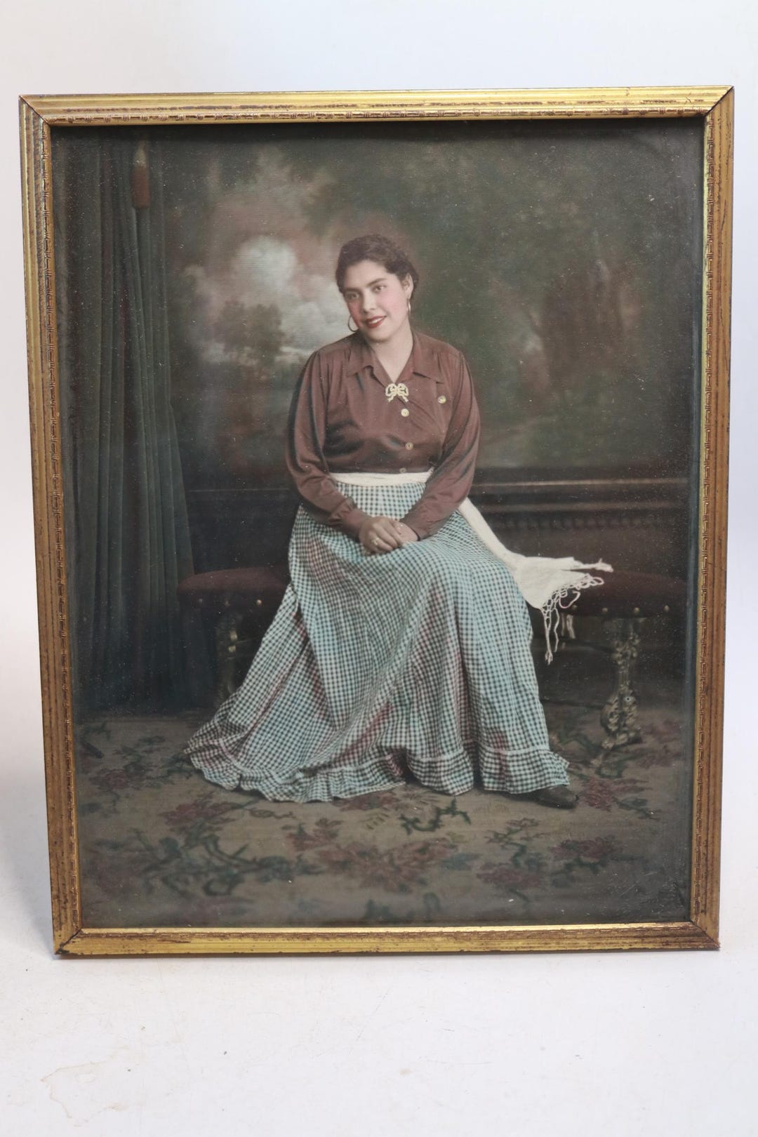 Antique Hand Colored Photo of Mexican Mother Hand Tinted Colorized ...