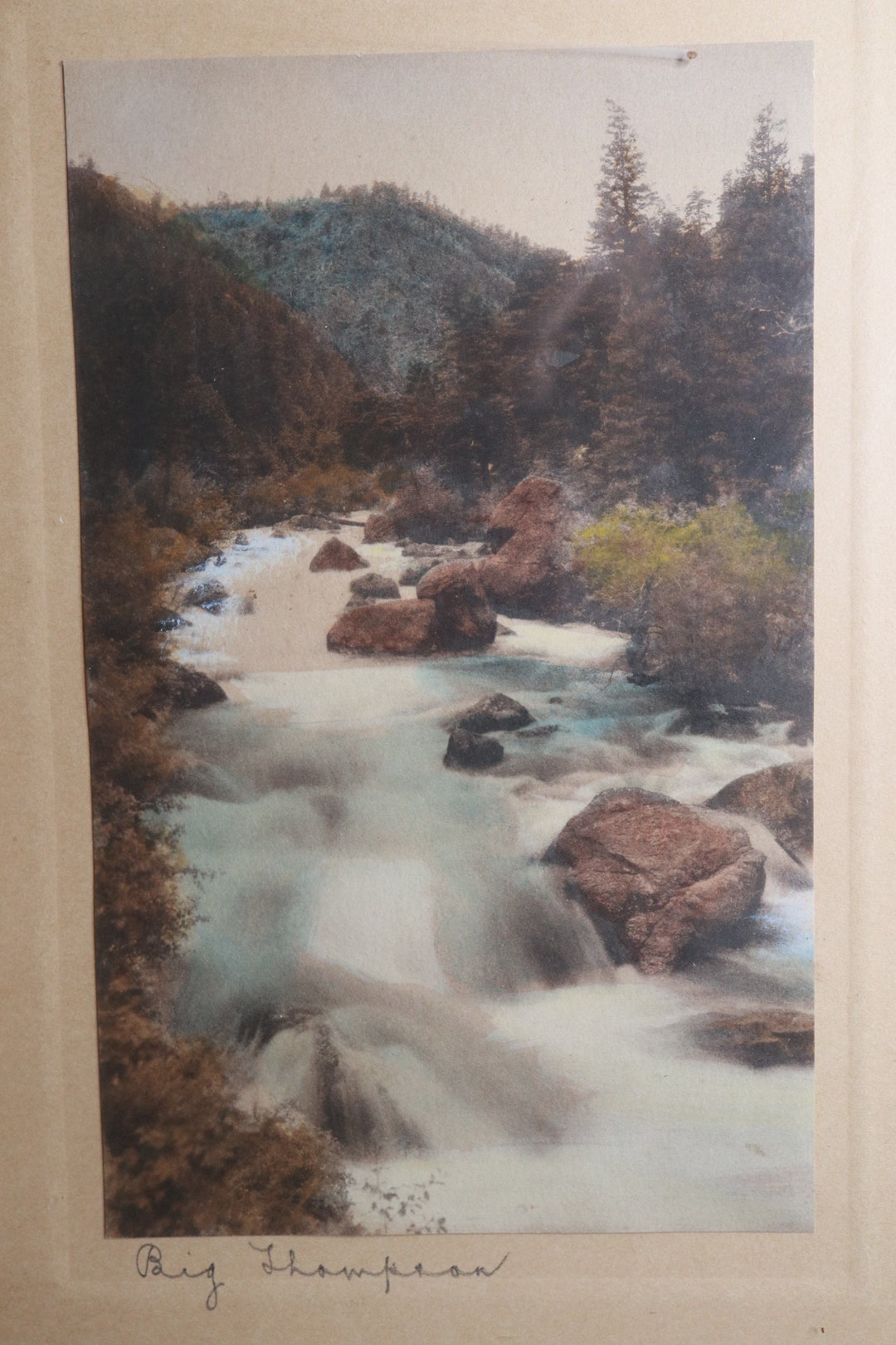 Vintage Hand Colored Photo of Colorado Rockies Big Thompson River Hand ...