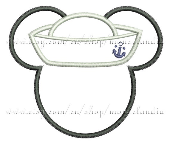 Cute Mouse Sailor Applique Design 2 Sizes 4X4 and 5X7 Instant | Etsy