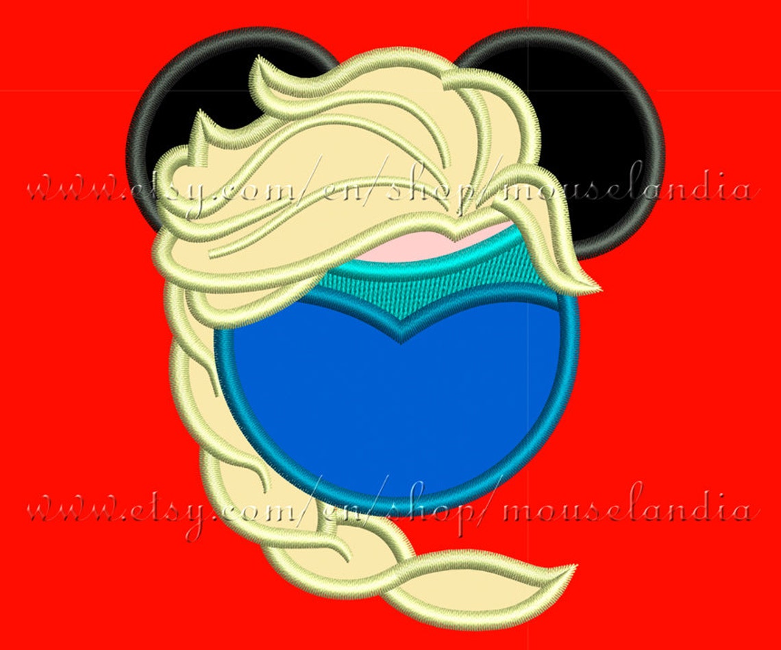 Cute Elsa Miss Mouse Applique Design for Embroidery Machines. - Etsy