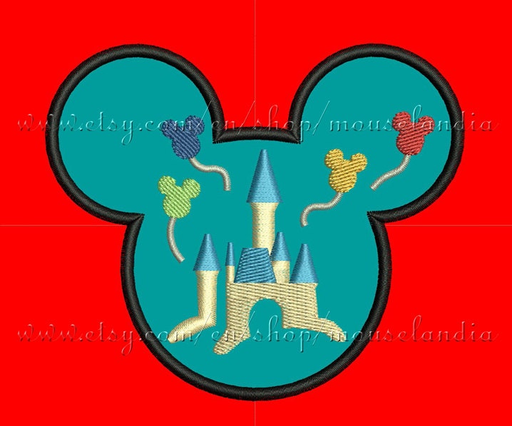 Cute Mouse Castle Filled Head Applique Design 3 Sizes 4X4 5X7 - Etsy