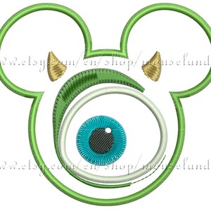 Cute Monster Eye Mouse Applique Design for Embroidery Machine Instant ...