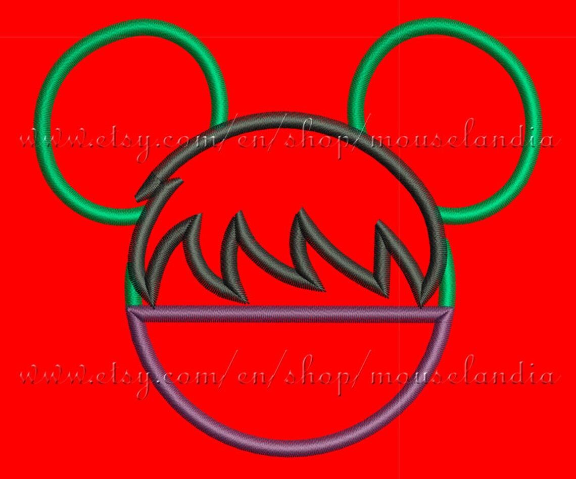 Cute Hulk Mouse Applique Design for Embroidery Machine .2 | Etsy
