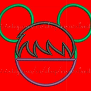 Cute Hulk Mouse Applique Design for Embroidery Machine .2 Sizes ...