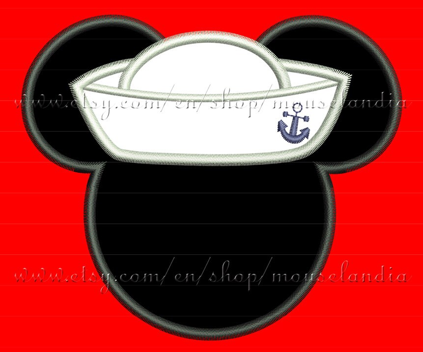 Cute Mouse Sailor Applique Design 2 Sizes 4X4 and 5X7 Instant | Etsy