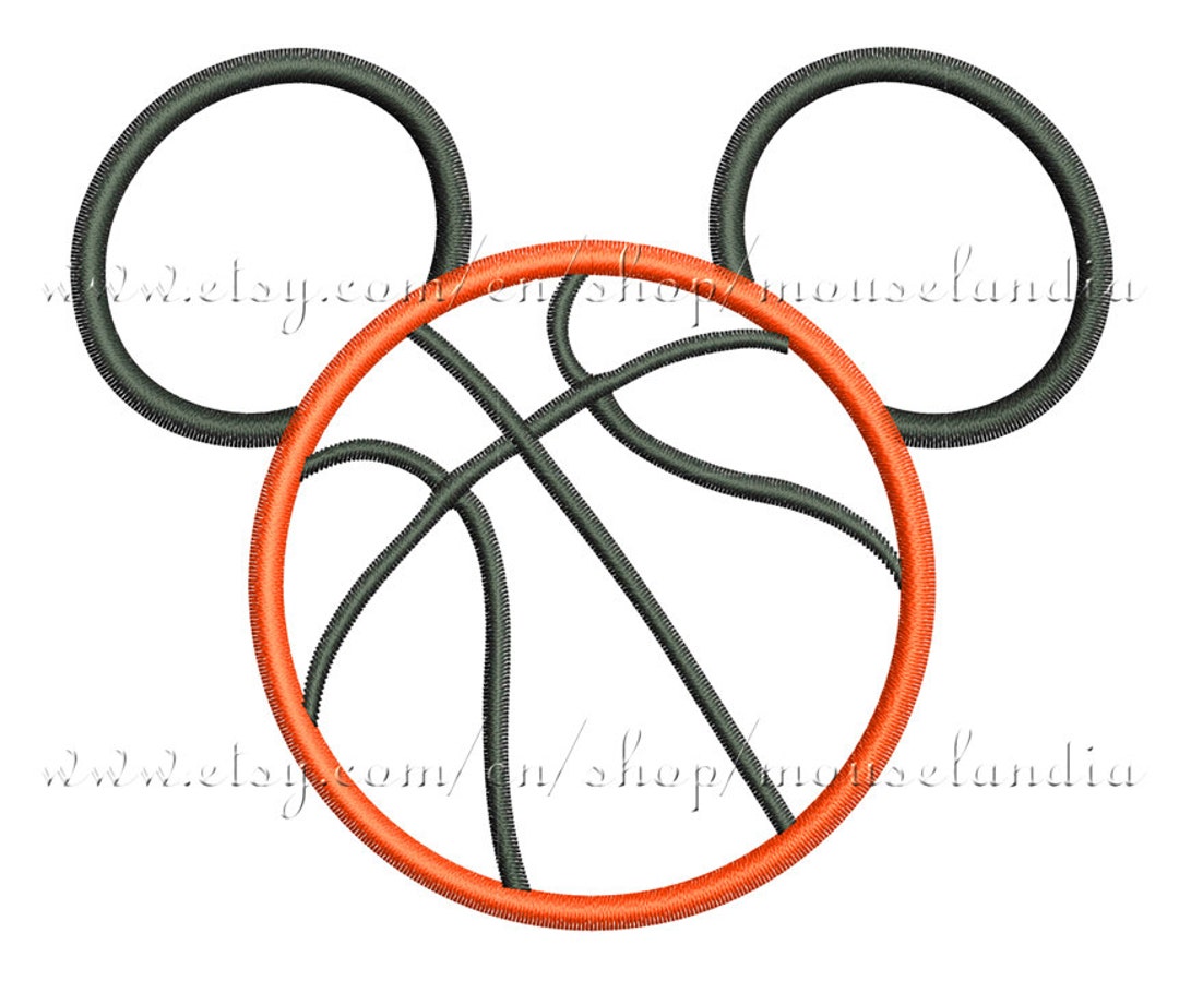 Cute Basketball Mouse Applique Design Embroidery. 3 Sizes 4X4, 5X7 and ...
