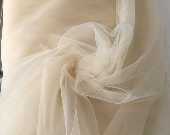 5m Lot Piece, Antique Ivory Cream Colour Tulle, Soft Small Hole Tulle ...