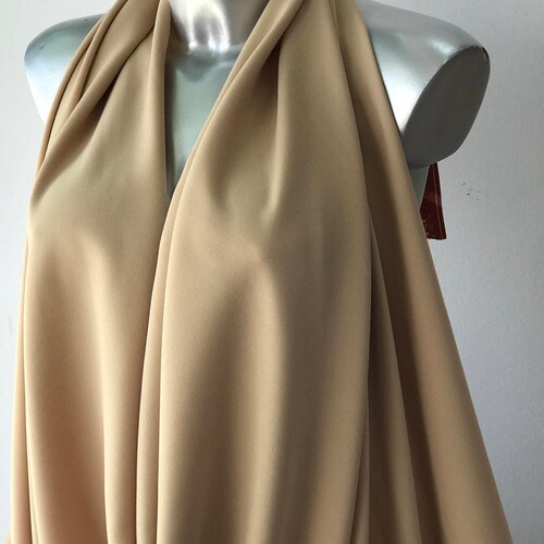 Gold Beige Champagne Stretch Pebble Crepe Fabric 2 Way Stretch - Etsy