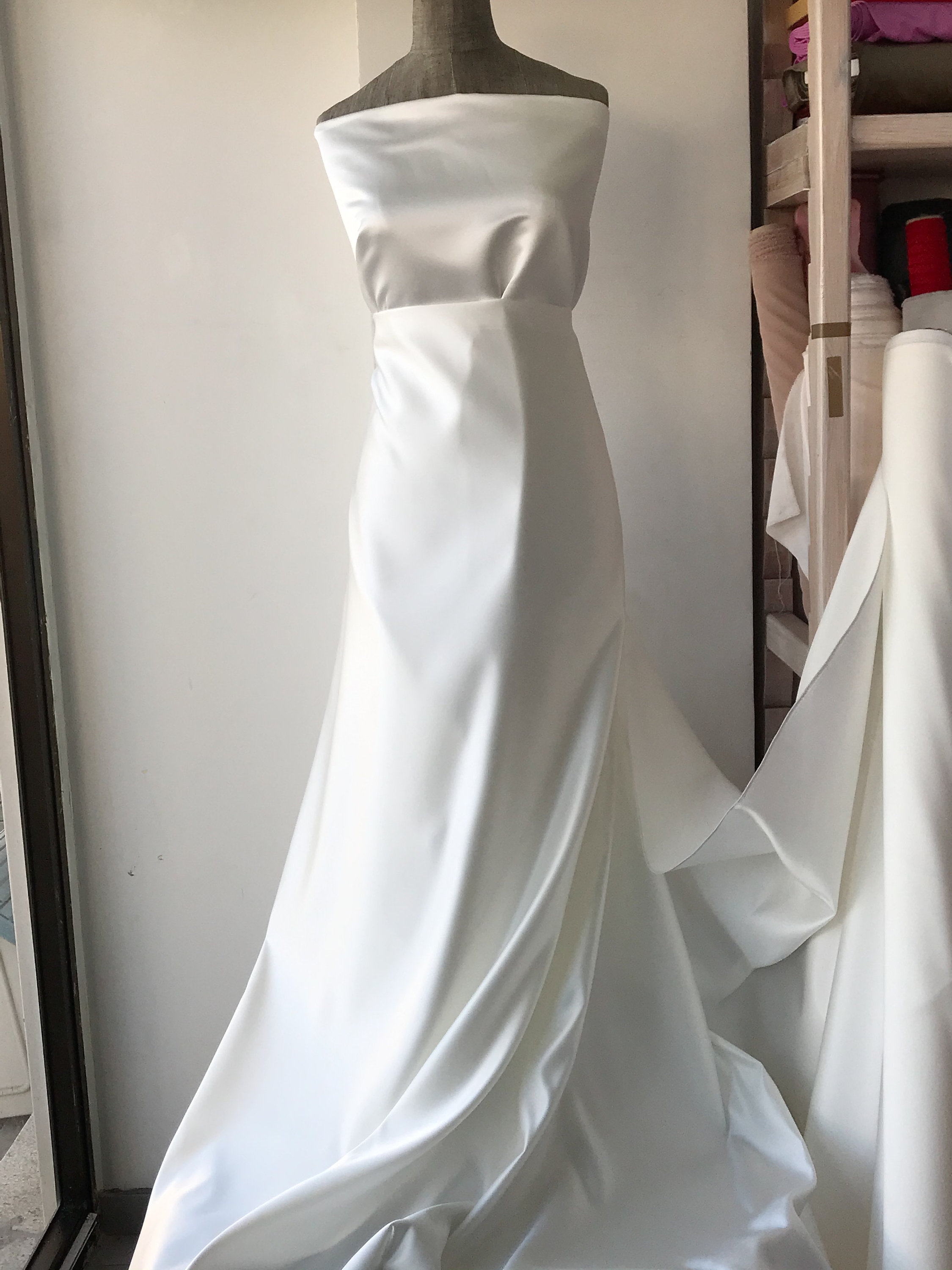 White Duchess Satin, Ivory Duchess Satin, Cream Satin Polyester Duchess ...