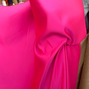 Hot Pink Fuchsia Pink Duchess Satin Heavy Satin 205 G per Sqm Bridal ...