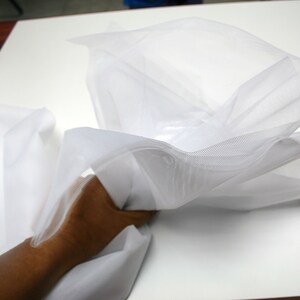 Matt White off White Hard Stiff Tulle Fabric 3m 118" Wide Mat Netting ...