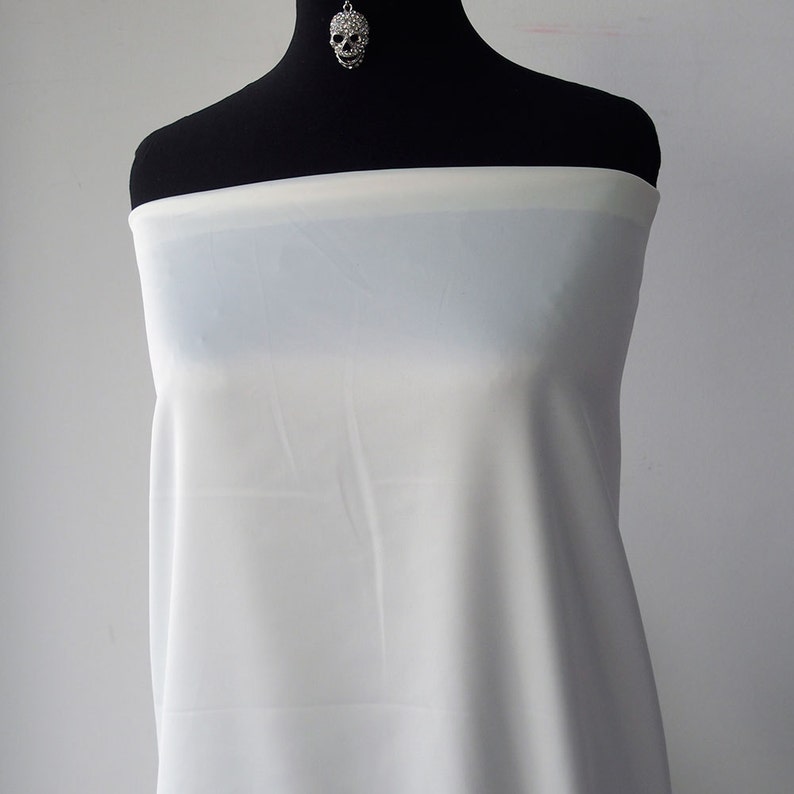 Off White Polyester Satin Fabric, Poly Spandex Heavy Duchess Satin, De ...