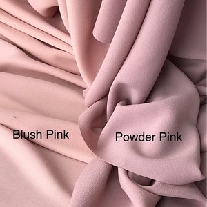 Blush Pink Stretch Crepe Fabric, 2 Way Stretch Pebble Crepe Textured ...