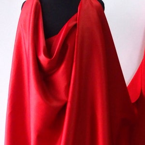 Red Polyester Satin Fabric, Poly Spandex Heavy Duchess Satin, Dull ...