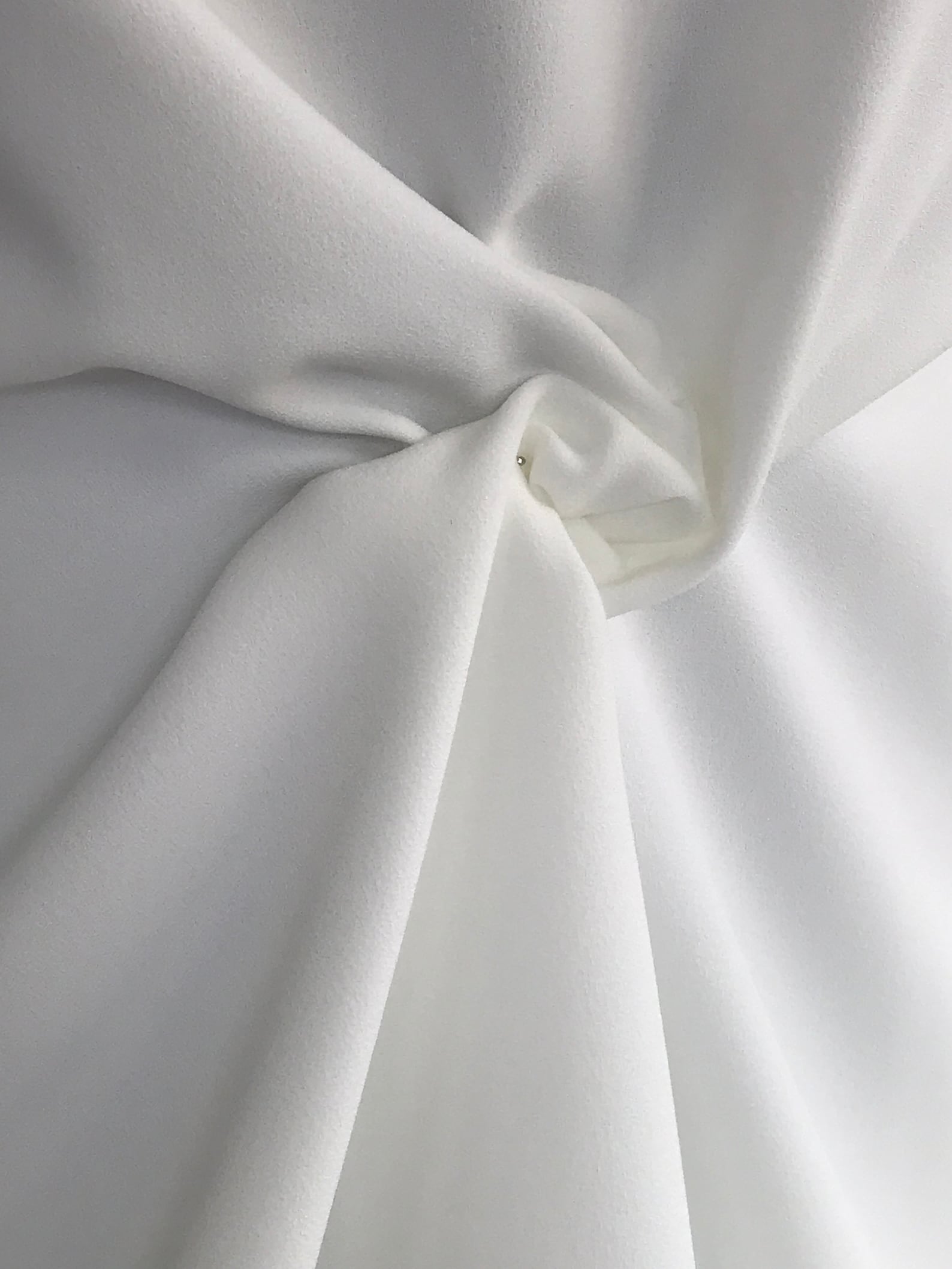 Pure White, off White Stretch Crepe Fabric, 2 Way Stretch Pebble Crepe ...