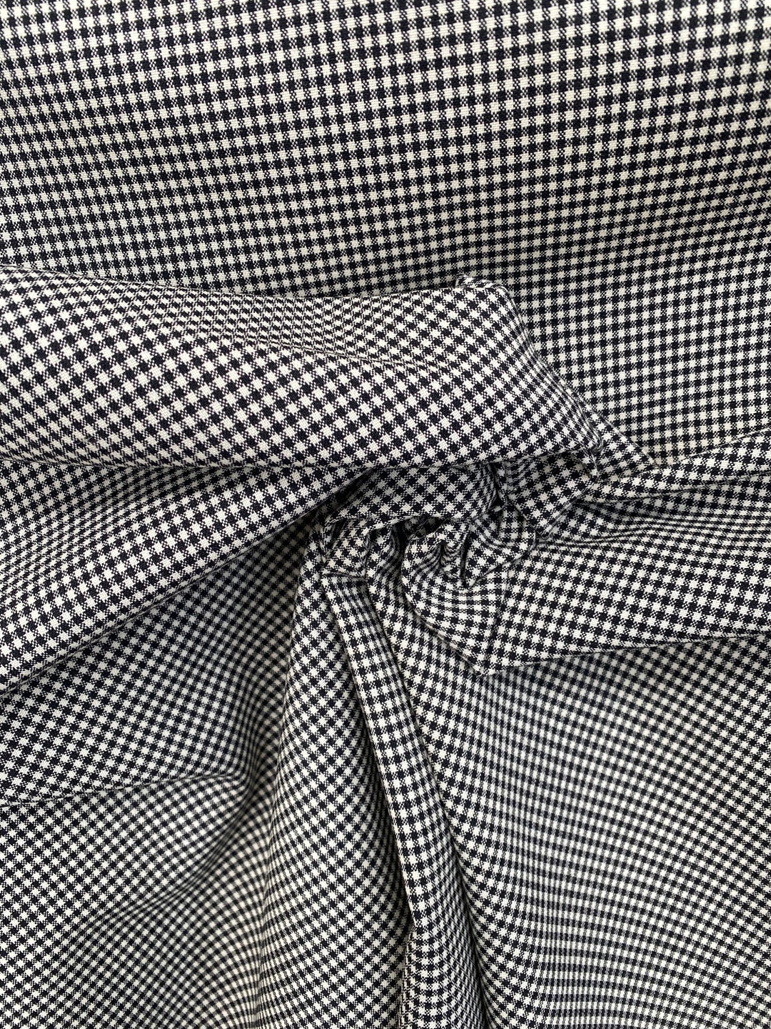 Small Check Stretch Suiting Fabric Ivory Black Small Check Fabric Wool ...