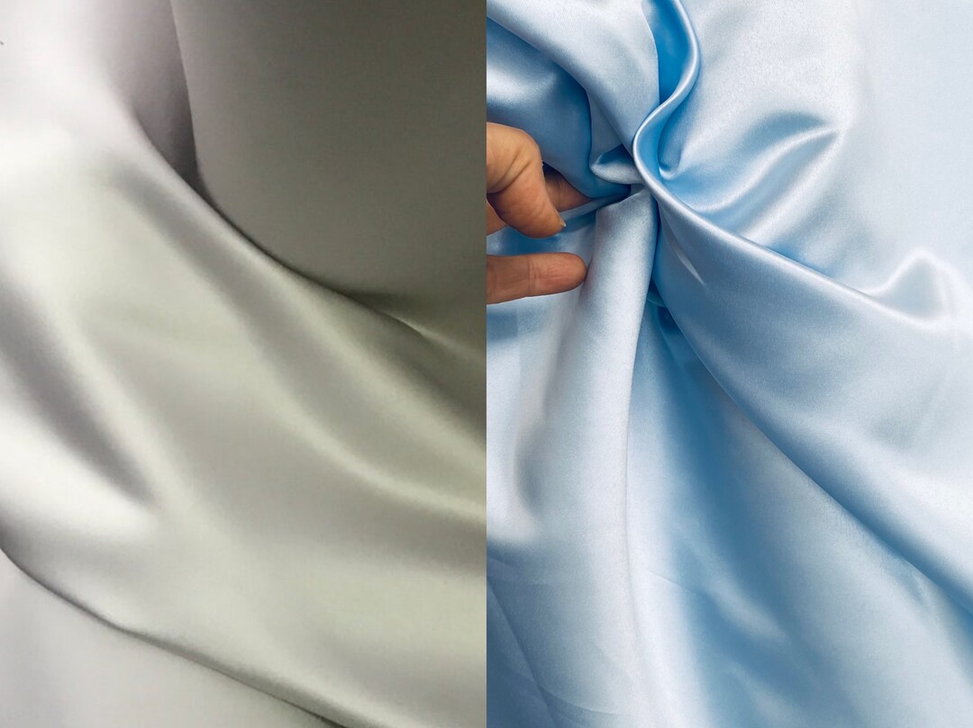 Light Grey Silver Grey, Baby Blue Sky Blue Heavy Duchess Satin 205 G ...
