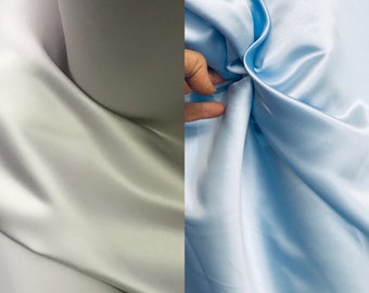 Dark Blue Crepe Back Satin Bridal Fabric for Wedding Dresses ...