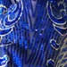 Gold on Cobalt Blue Sequins Lace Fabric Baroque Design Evening Dress ...