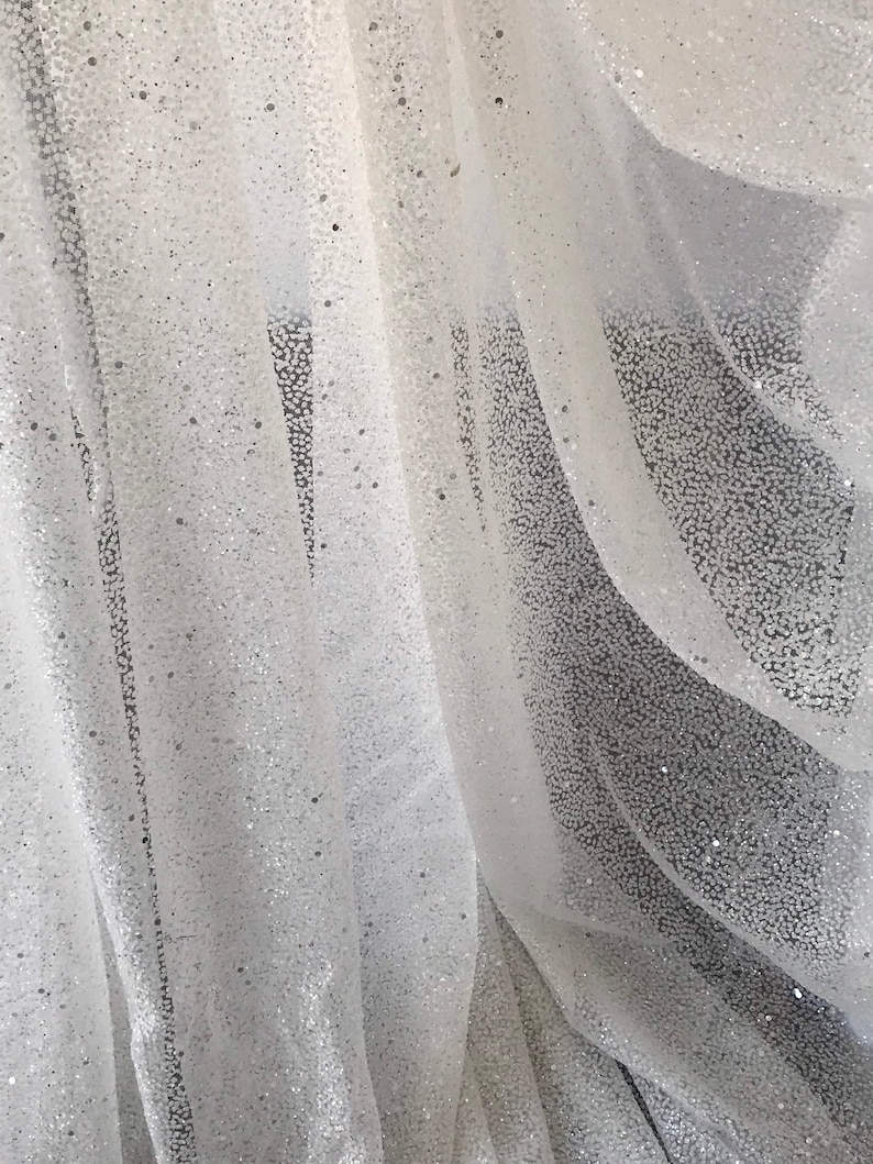 Glitter Tulle White Tulle Translucent Glitter Glitter | Etsy