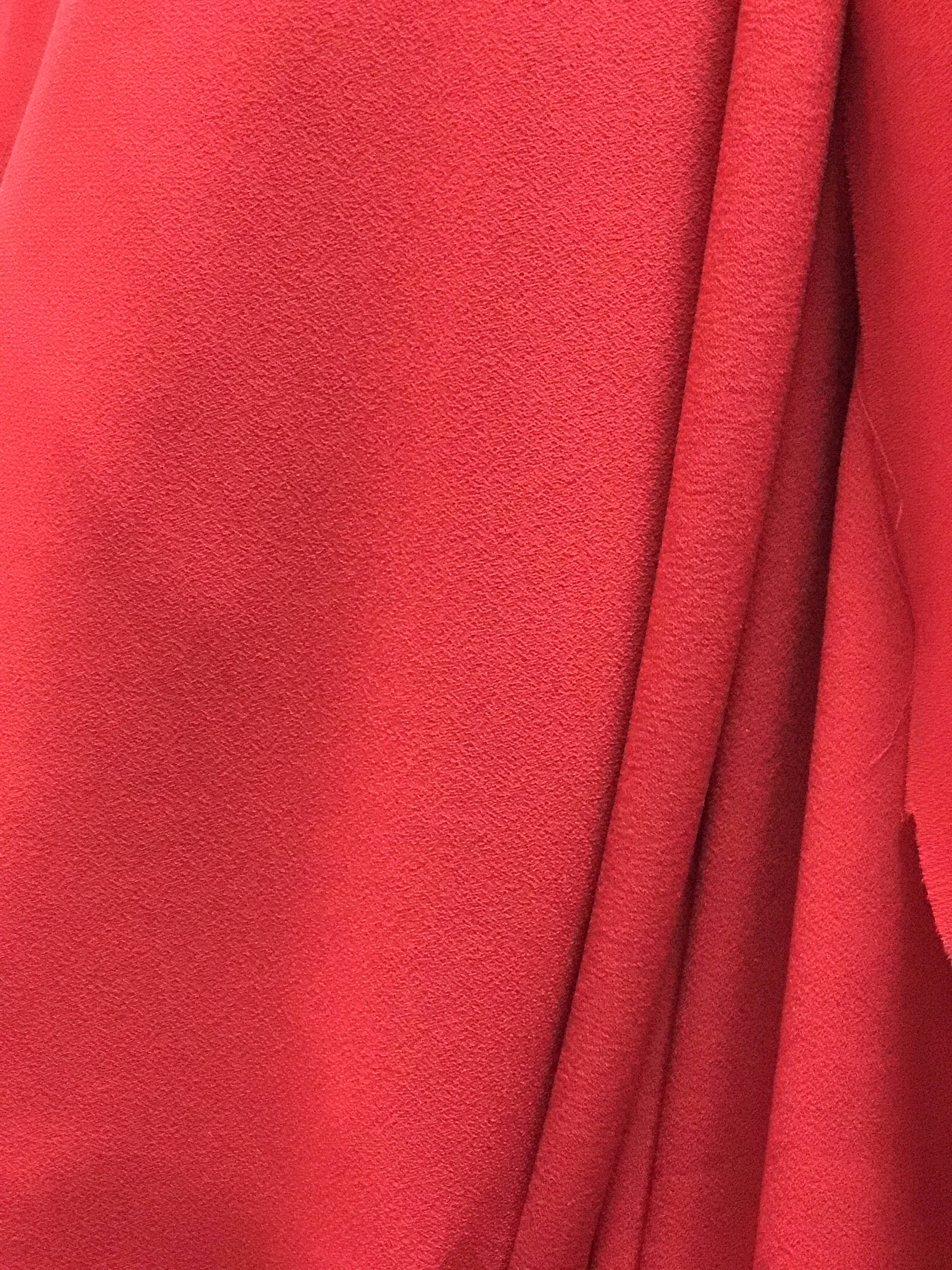 Red stretch pebble crepe fabric 2 way stretch pebble crepe | Etsy