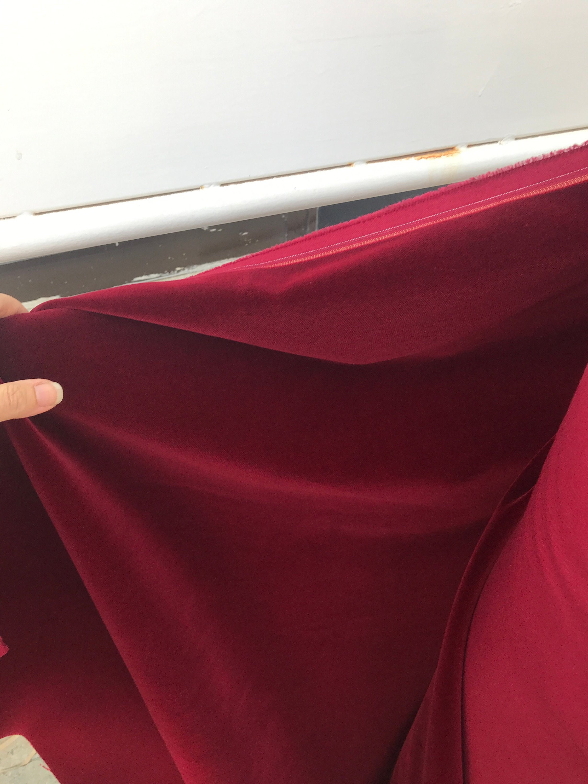 Burgundy Red Cotton Velvet Fabric Premium Quality by Niedieck - Etsy