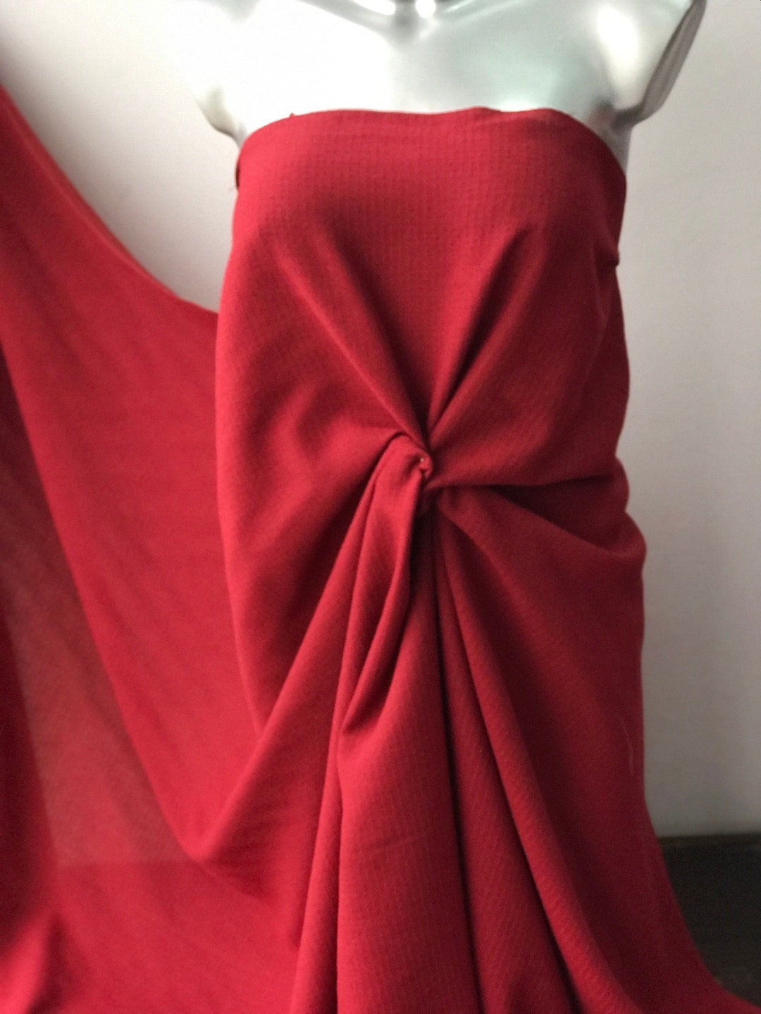 Red Pebble Crepe Boucle Fabric Polyester Wool Mix, Dark Red - Etsy