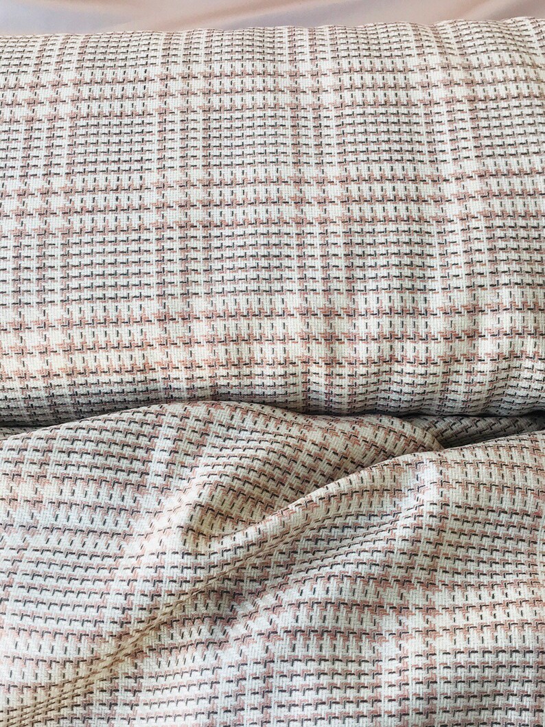 Large Check Fabric Ivory Check Design Fine Wool Suiting | Etsy