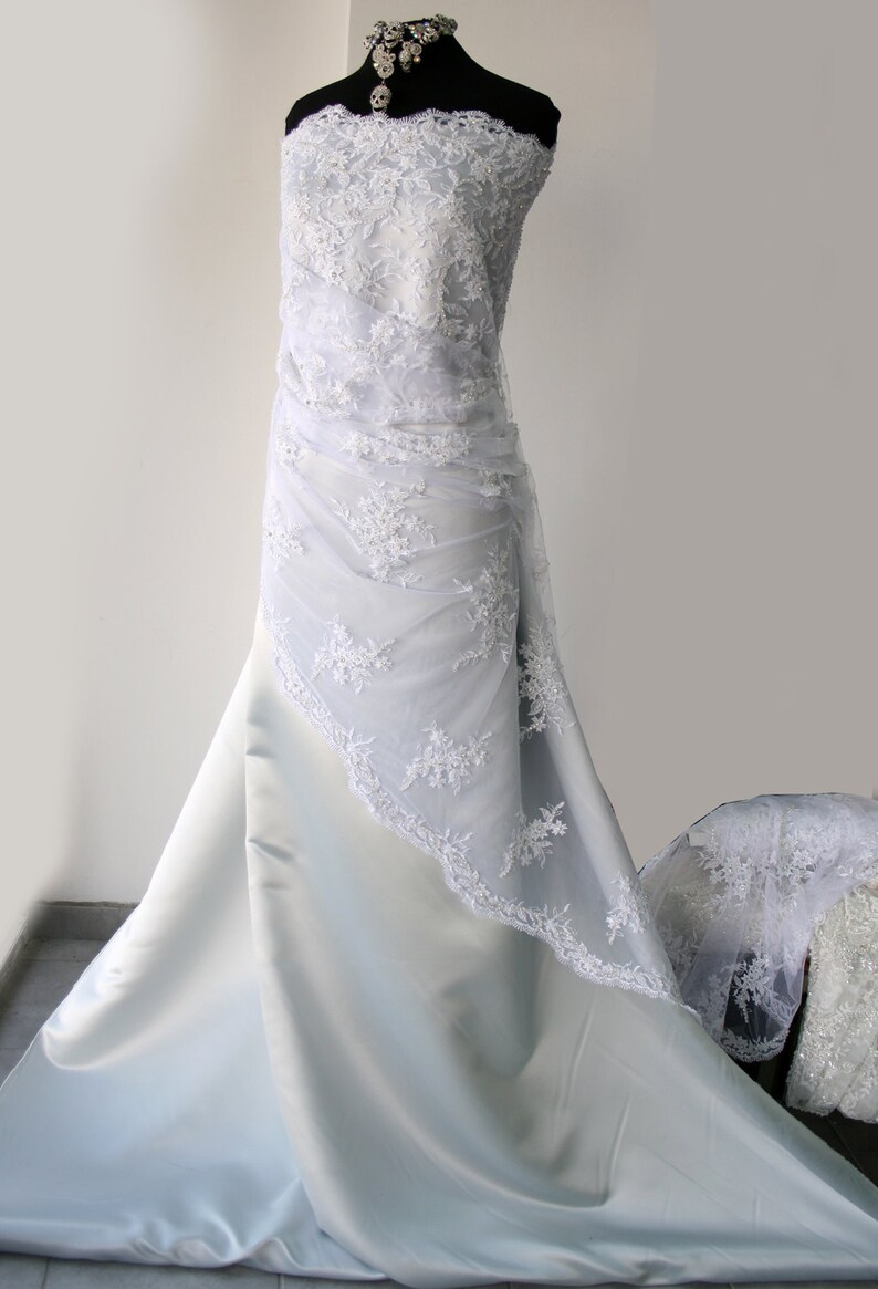 White Bridal Lace Fabric White Wedding Dress Lace Fabric | Etsy