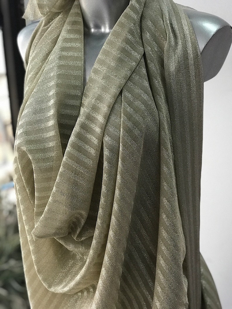 Gold metallic thread striped knitted jersey fabric 150cm wide | Etsy