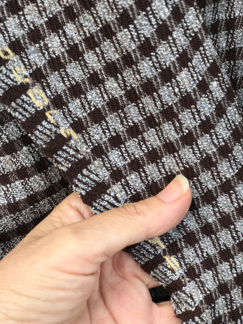 Houndstooth Dogtooth Wool Fabric Brown on Grey Check Fabric - Etsy
