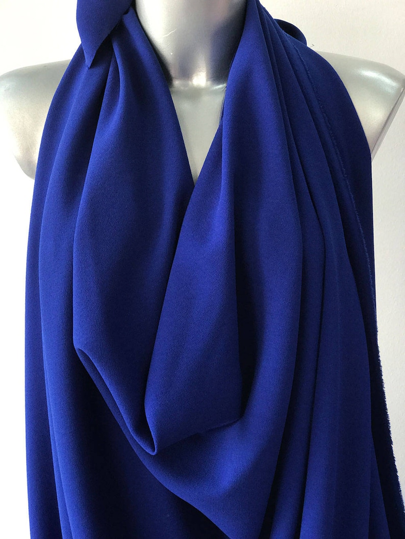 Cobalt Blue Stretch Crepe Fabric 2 Way Stretch Pebble Crepe - Etsy ...