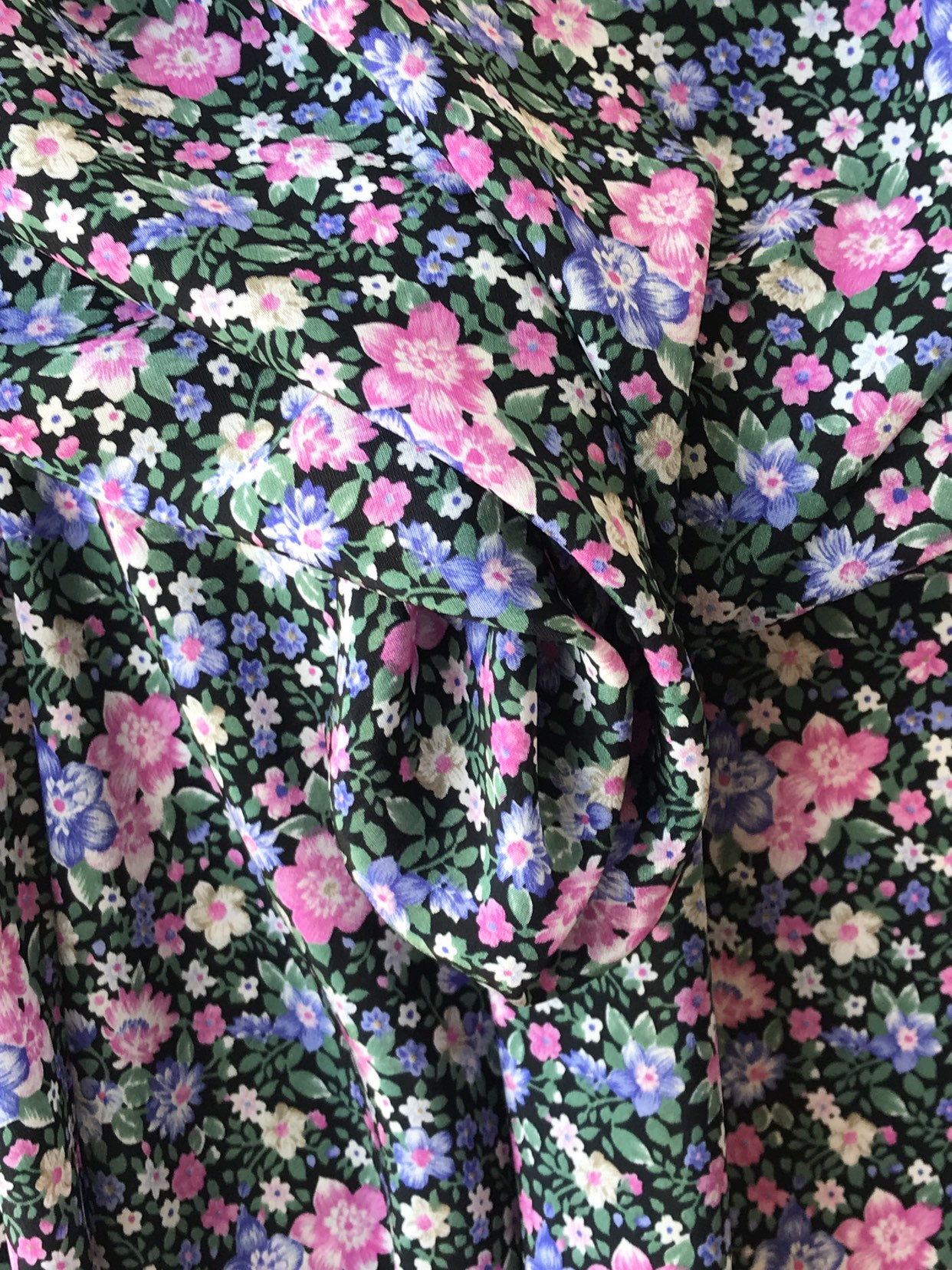 Crepe De Chin Silk Mix Fabric Small Floral Pattern 140cm Wide - Etsy