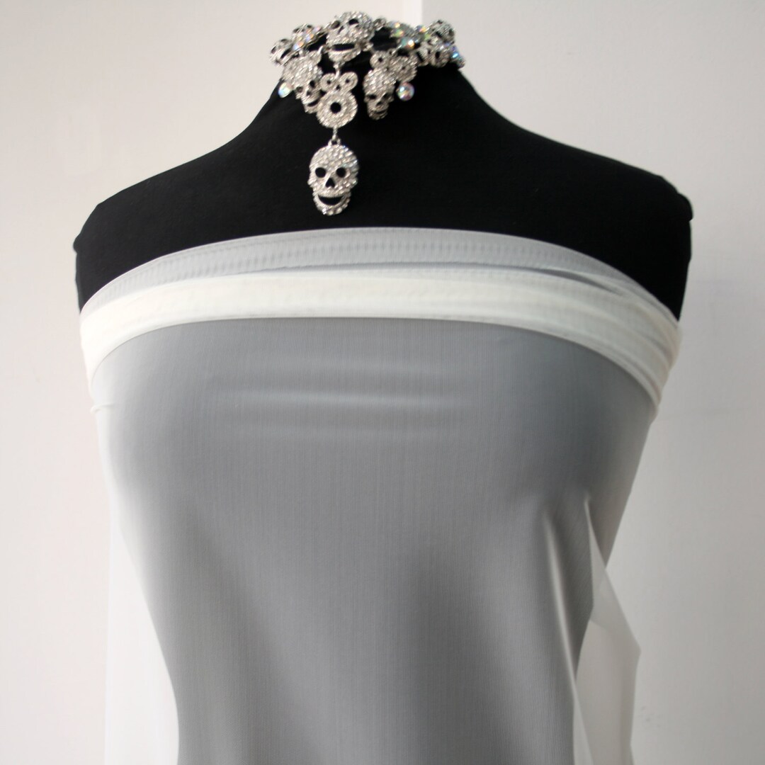 Ivory Cream Color Stretch Stretch Tulle Fabric Netting Bridal Wedding ...