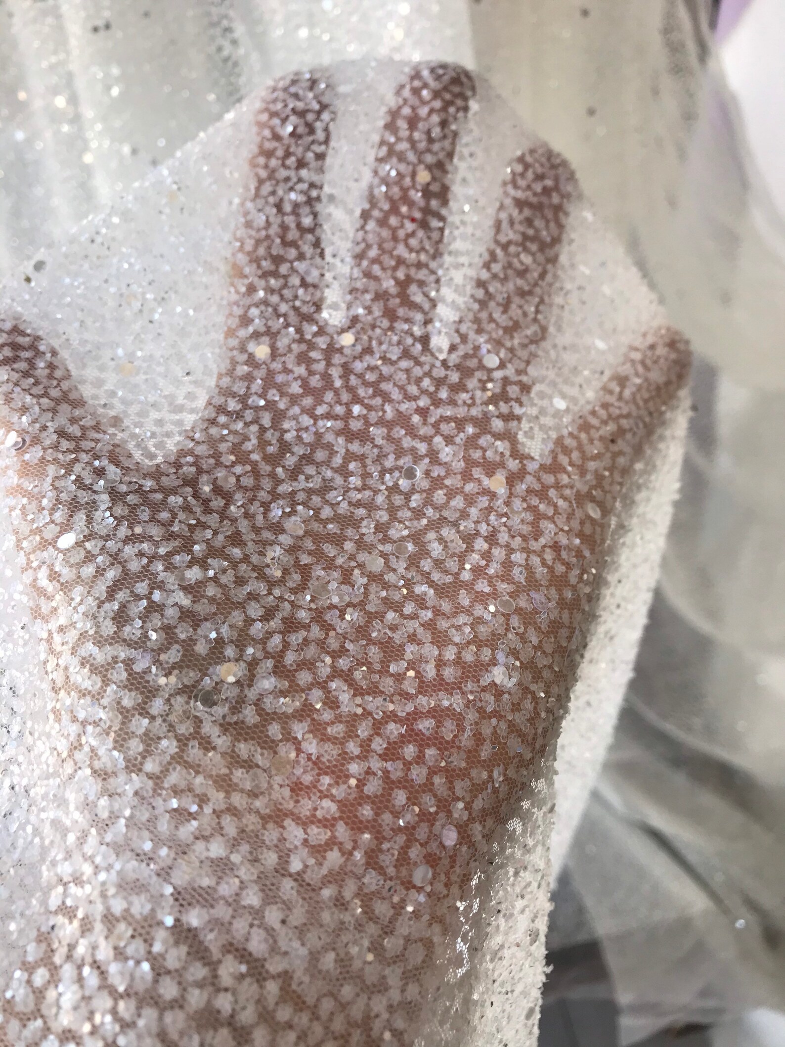 Glitter tulle white tulle translucent glitter glitter | Etsy