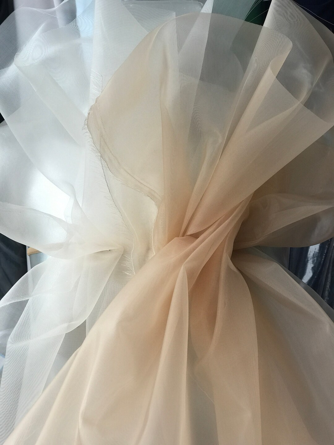 Crinoline Fabric Polyester Crinoline Fabric Beige Nude Peach Ivory off ...