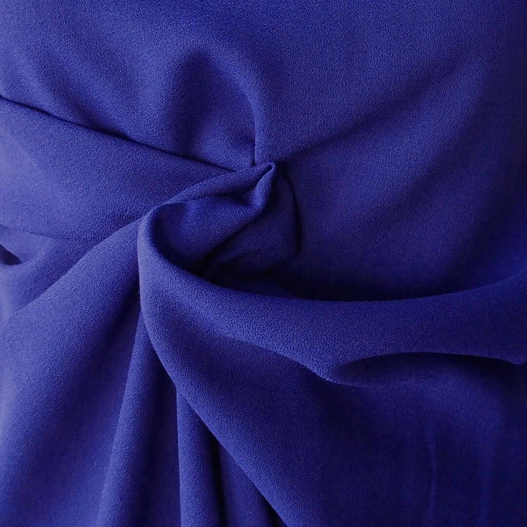 Cobalt Blue Purple Blue Polyester Wool Pebble Crepe Fabric Made in ...