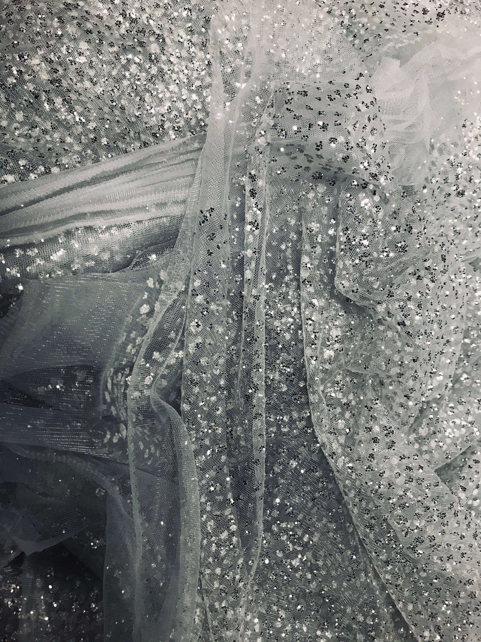 Silver Glitter Tulle Fabric Light Grey Tulle Metallic Silver - Etsy