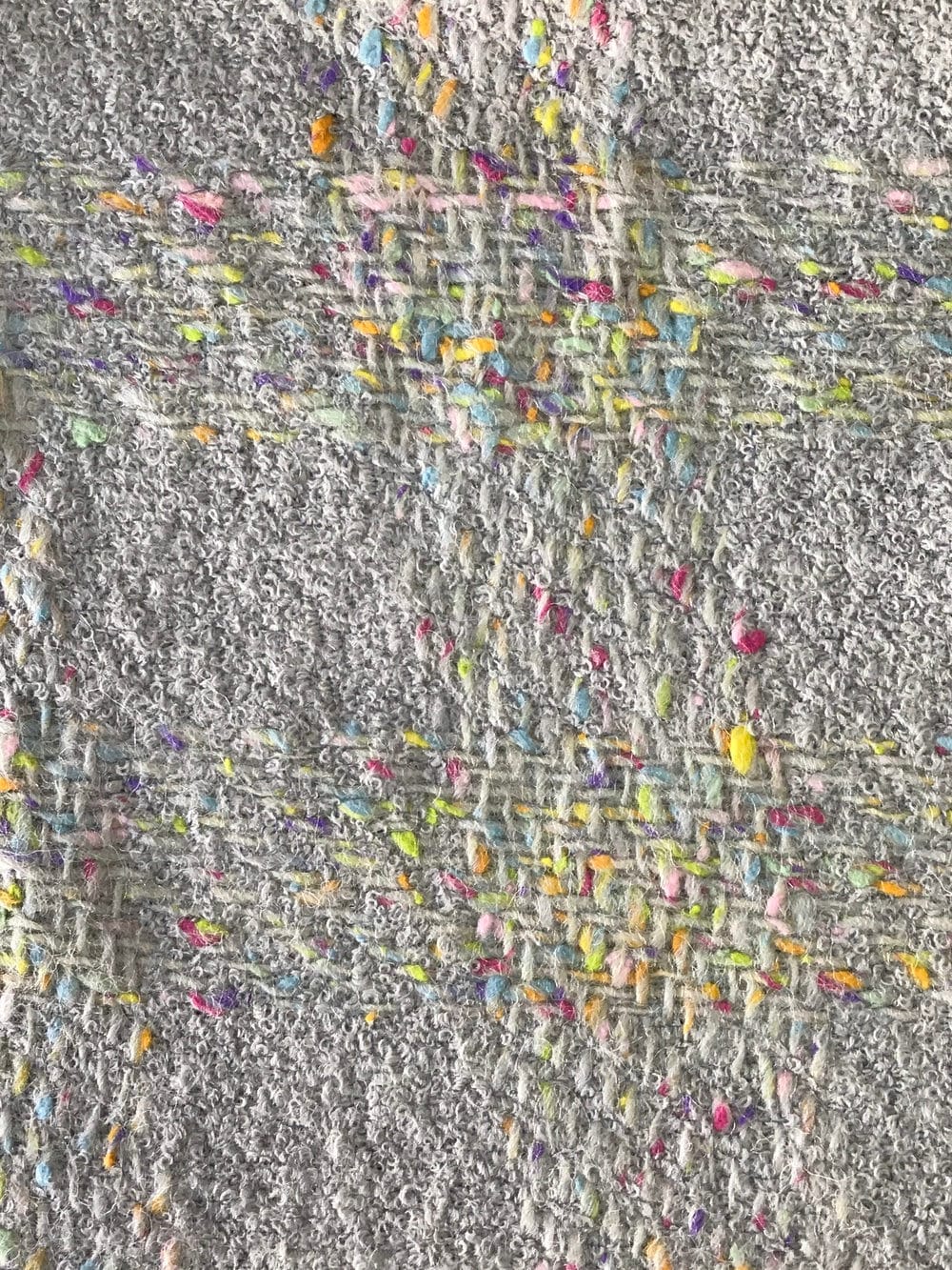 Silver Blue Boucle Tweed Fabric Check Pattern Pure Wool High - Etsy