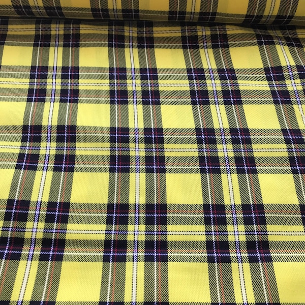 Yellow Plaid Fabric - Etsy