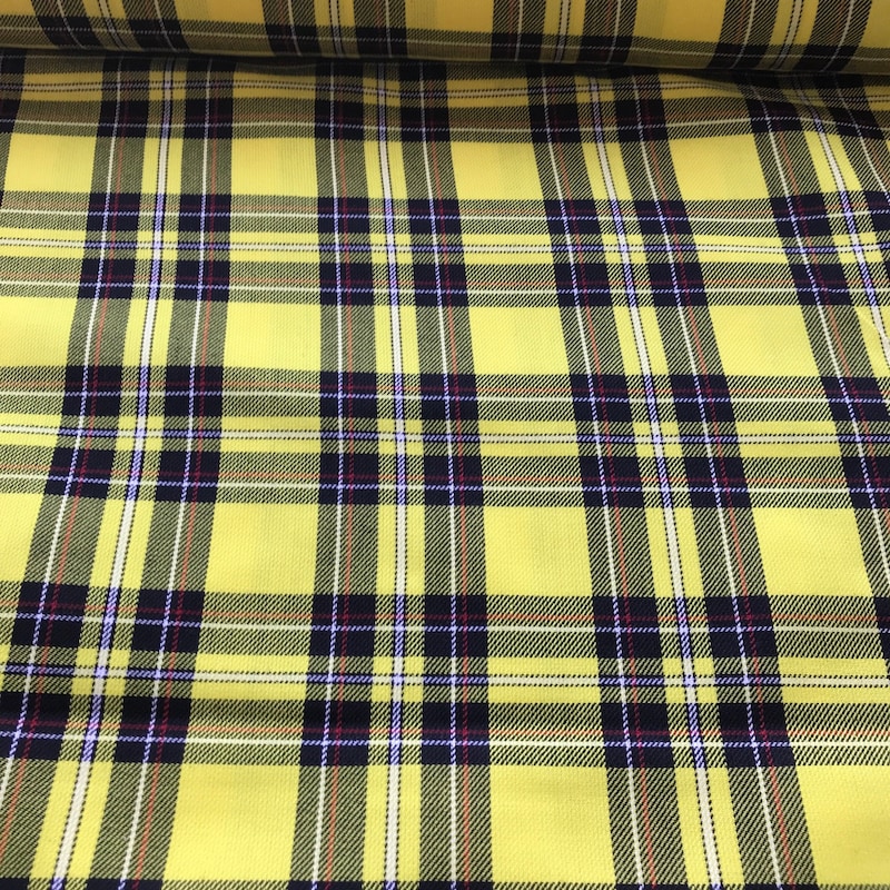 Yellow Plaid Fabric - Etsy