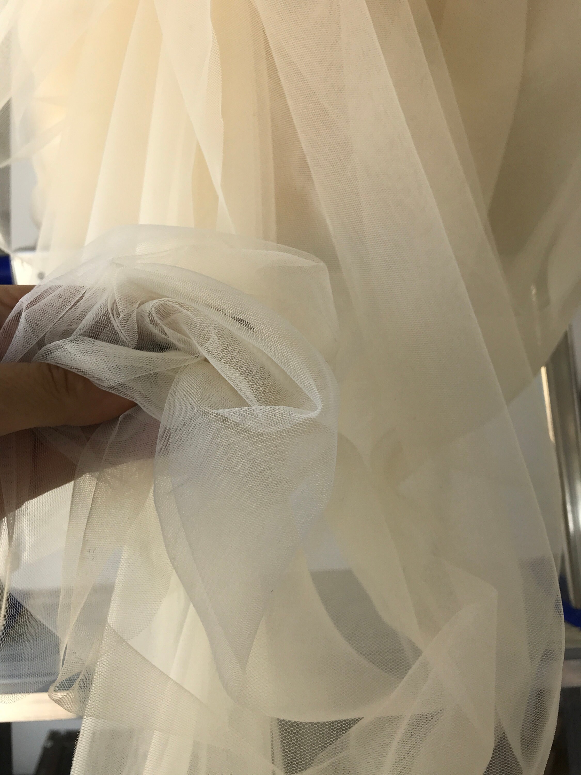 5m Lot Piece, Antique Ivory Cream Colour Tulle, Soft Small Hole Tulle ...